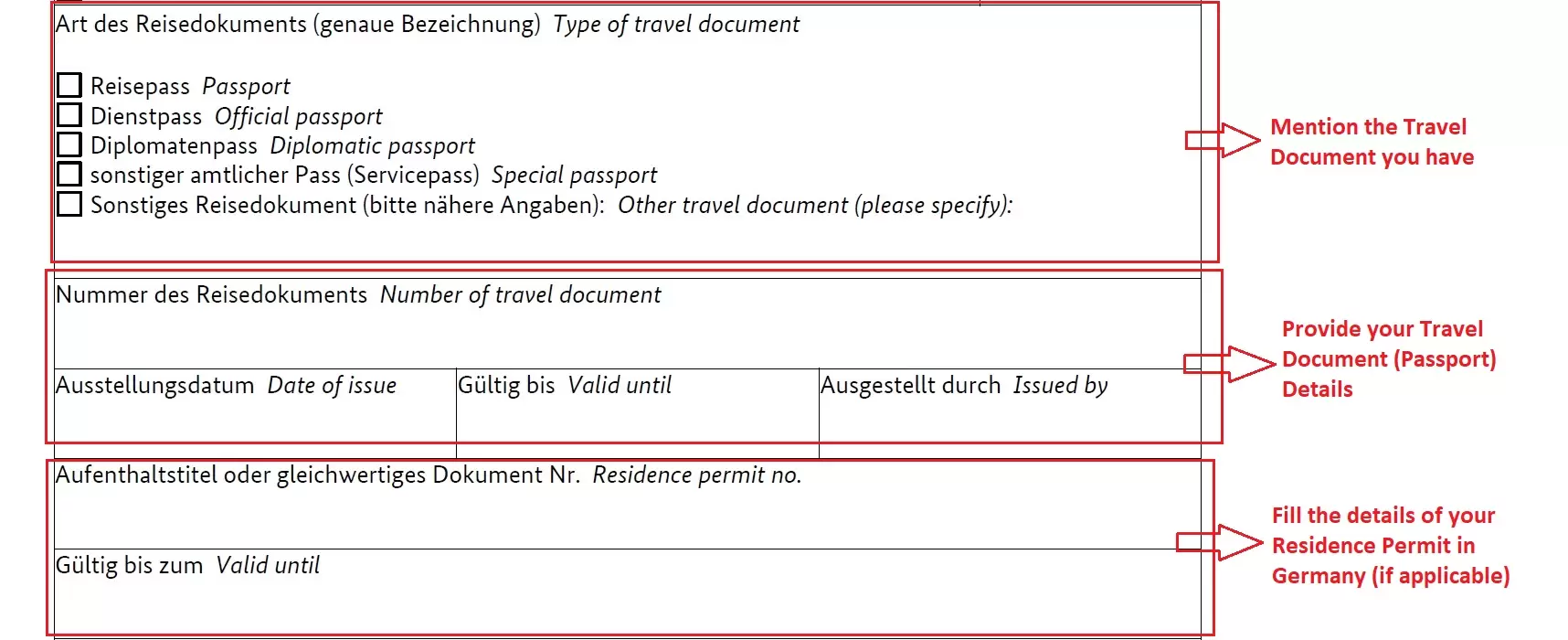 How to fill German National Visa Application Form planforgermany.com (4 ...